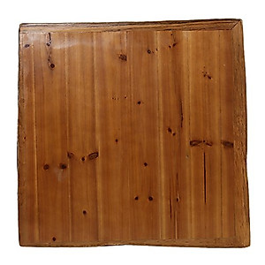 Christopher Knight Home Chana Industrial Faux Live Edge Square Dining Table, Natural / Black