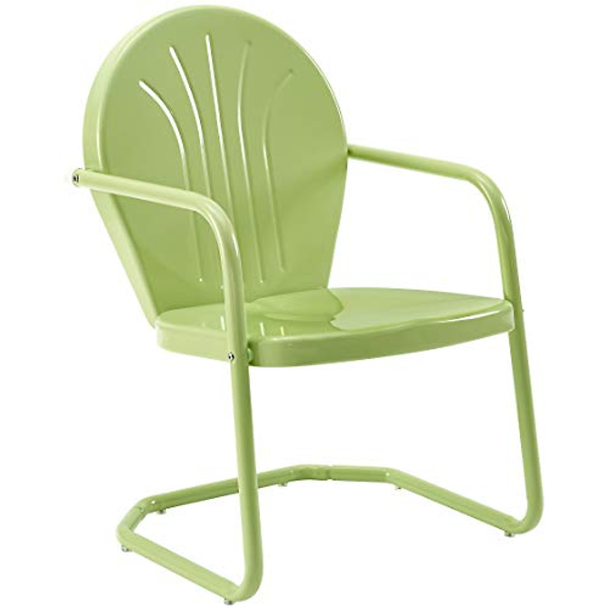 Crosley Furniture KOD10010KL Griffith Retro Metal Outdoor 5-Piece Dining Set with 39" Table and 4 Chairs, White and Key Lime