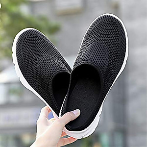 ChicWind Womens Slip-on Sneaker House Slippers Closed Toe Lightweight Mule Shoes Black 7.5