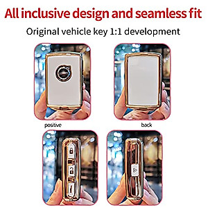 ROSYSZOU TPU Car Remote Key Fob Cover For Volvo XC40 XC60 XC90 S90 XC60 XC90 XC40 S90 V90 2018 2019 2020 2021 Keychain Car Accessories (Keychain-White)