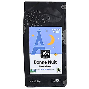 365 by Whole Foods Market, Coffee French Roast Bonne Nuit Ground, 10 Ounce