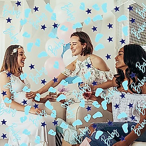 1000 Pieces Baby Shower Decorations Confetti - Blue Boy Party Decorations Table Scatter Confetti, Sprinkle Decor Confetti for Baby Shower Gender Reveal Party Supplies (Blue Feet)