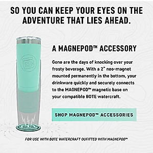 BOTE MagnePod Drinkware MagneKoozie Shorty w/Screw on Ring Keeps Beer & Soda Cold Can Insulator Magnetically attach to Compatible SUPs Kayaks Floats Hangouts 12 oz Multiple Colors