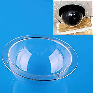 Trolleyshop Diameter 3.94 inch/100MM w/ 4 Holes Acrylic Dome Flange Clear Plastic Hemisphere Indoor/Outdoor CCTV Replacement Clear Dome Camera Cover Security Dome Camera Housing
