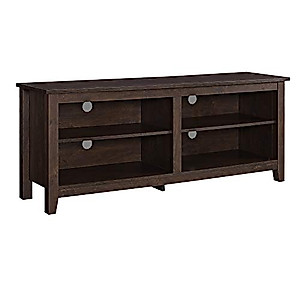 Walker Edison Wren Classic 4 Cubby TV Stand for TVs up to 65 Inches, 58 Inch, Brown