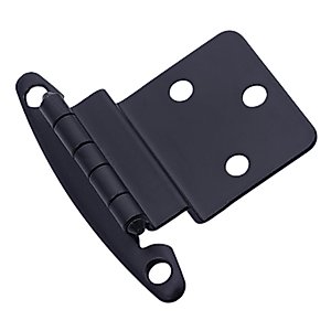DecoBasics 3/8 Inset Non Self Closing Cabinet Hinge, Matte Black - 25 Pack