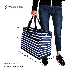 SCOUT BJ Bag - Large, Utility Tote Bag for Women, Nurses, Teachers and Moms with Zipper & 4 Exterior Pockets for Organizing
