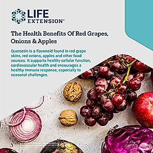 Life Extension Optimized Quercetin 250 mg - For Heart, Blood Pressure & Vascular Health - Non-GMO, Gluten Free - with vitamin C and Camu-Camu Extract - 60 Vegetarian Capsules
