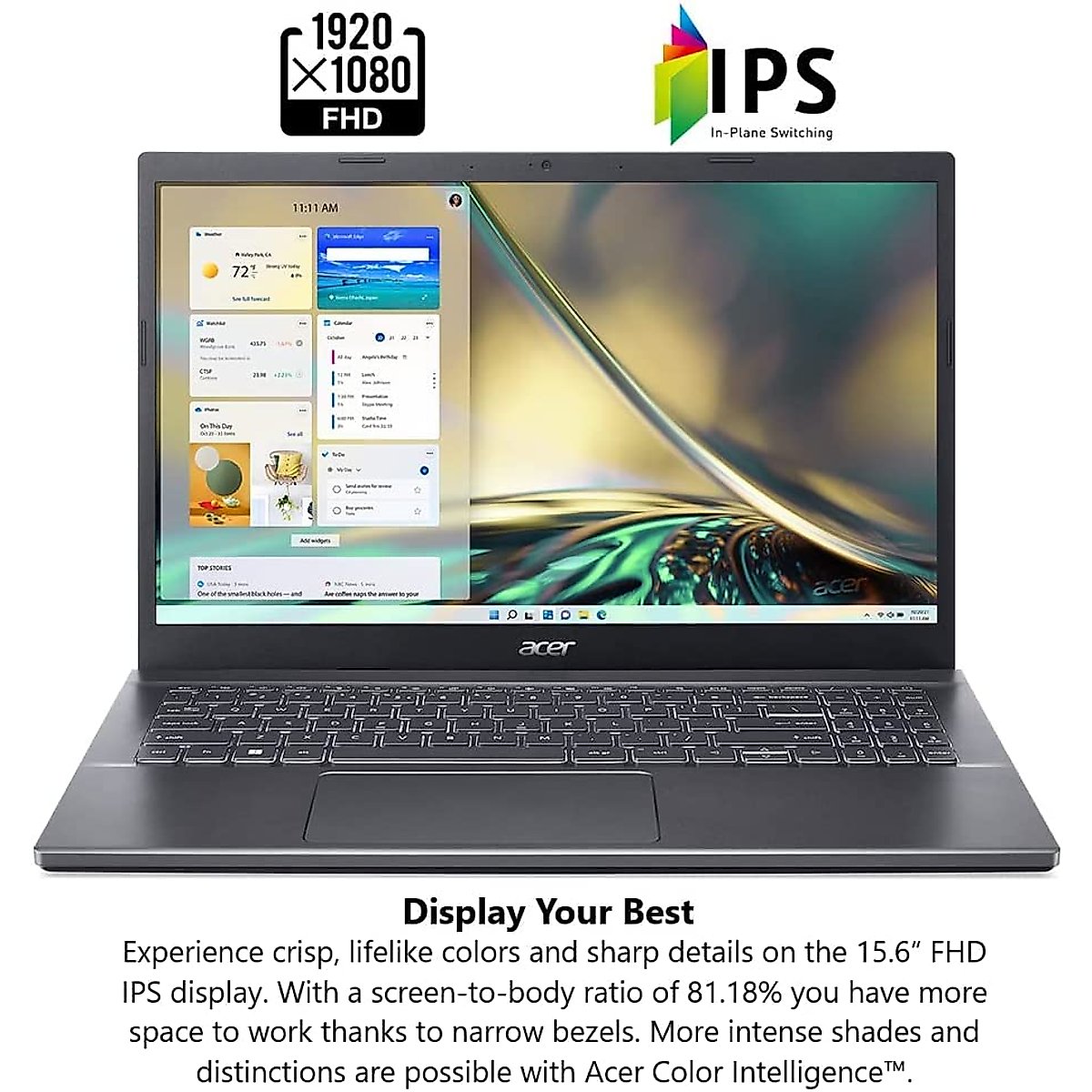 acer 2024 Aspire 5 15.6" FHD IPS Laptop PC 10-Core 12th Intel Core i5-1235U Iris Xe Graphics 16GB DDR4 256GB NVMe SSD WiFi AX RJ-45 BT HDMI Webcam Thunderbolt 4 Backlit KB Windows 11 Pro w/RE USB