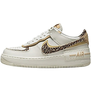 Nike Women's Air Force 1 shoe, Sail/Multi-color-sesame-black, 7.5
