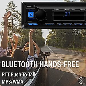 Planet Audio P350MB Car Audio Stereo System - Single Din, Bluetooth Audio and Calling Head Unit, MP3, USB Audio, USB Charging, AUX Input, AM/FM Radio Receiver, No CD Player, Hook Up to Amplifier