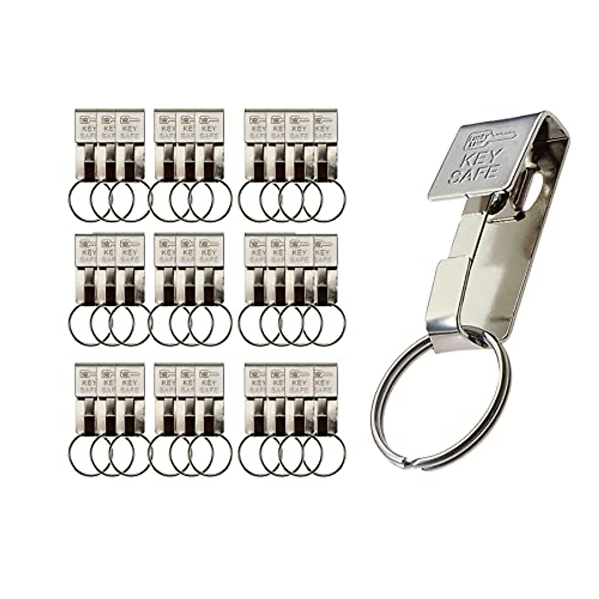 Lucky Line Key Safe Slip-On, 2” Wide Belt Key Ring - Heavy Duty Belt Key Clip, Key Chain, 30 per Bag