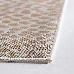 Unique Loom Jill Zarin Outdoor Collection Animal Print Area Rug (7' 10 x 10' 0 Rectangular, Dark Beige)