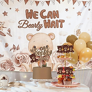 Bearly Wait Baby Shower Decorations, Brown Balloon Garland Arch Kit, Balloon Boxes With Letters, Bearly Wait Banner Backdrop for Boho Gender Reveal Bear Theme Birthday Baby Shower Party Decorations