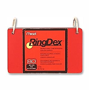 Index Cards Ringdex,w/Removable,Poly Tab,3"x5", (MEA63072) Category: 80 Index Cards and Index Card Boxes, Color May Very