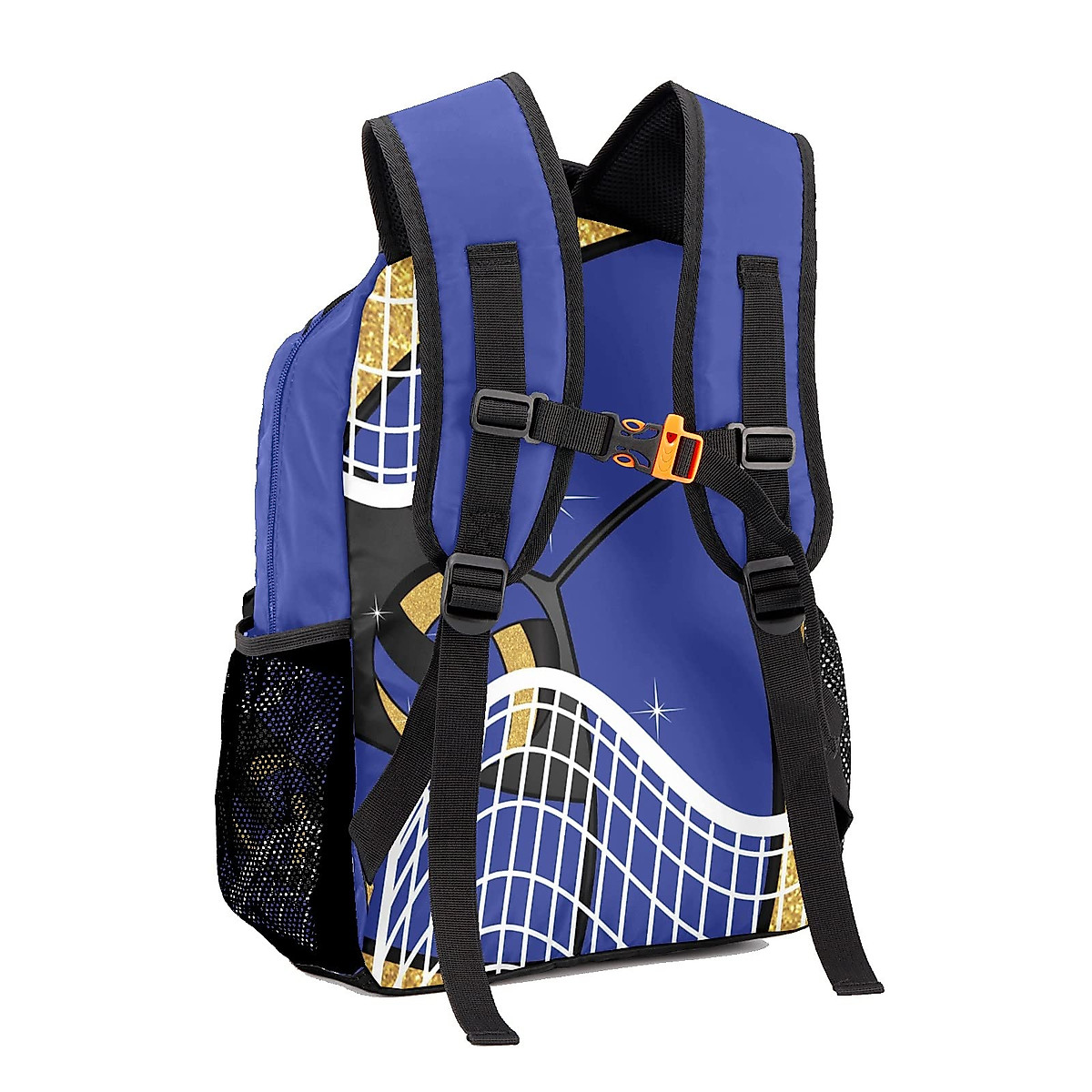 SunFancyCustom Printed Volleyball Dark Blue Backpack Personalized Daypack Laptop Travel Hiking Bag with Name