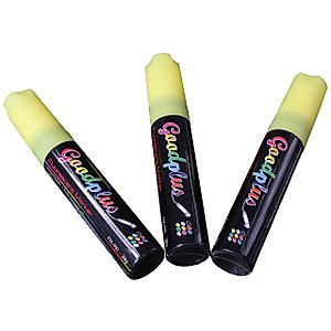 Displays2go Neon Yellow Chalk Board Markers with 0.625-Inch Flat Tip (WND16MMYLW)