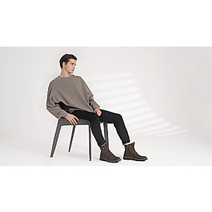 Vostey Mens Boots Motorcycle Casual Boots for Men Zipper Fashion Chukka Boots Mens(BMY8033A Darkbrown 10.5)