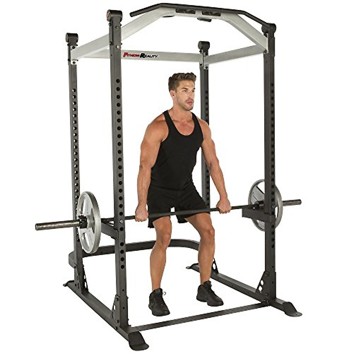 Fitness Reality X-Class Light Commercial High Capacity Olympic Power Cage, Without Lat Pull-Down Attachment, Grey