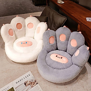 YNGCHNG Upgrade Cat Paw Cushion Lazy Sofa Office Kawaii Chair Cushion for Girl Gift Plush Bear Paw Warm Floor Pillows Cute Seat Pads for Dining Room Bedroom Comfort Chair Decor (Purple,20IN)