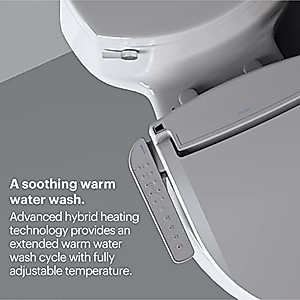 Brondell Swash Electronic Bidet Toilet Seat LT89, Fits Elongated Toilets, White – Side Arm Control, Warm Water Wash, Strong Wash Mode, Stainless-Steel Nozzle, Nightlight and Easy Installation