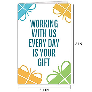 Funny Birthday Card for Coworker, Hilarious Birthday Card for Boss, Humorous Coworker Card, Working With Us Everyday Is Your Gift