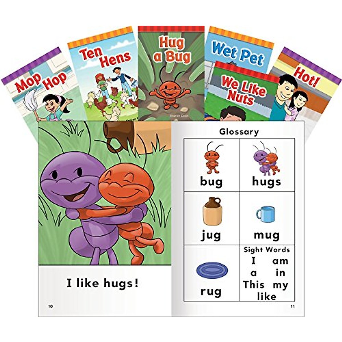 Teacher Created Materials - Classroom Library Collections: Short E,O,U Rimes - 6 Book Set - Grades Prek-1 - Guided Reading Level A - B