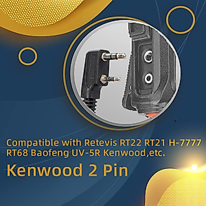 Retevis Adjustable Overhead Walkie Talkie Headset,Boom Mic, for Referee,for RT22 RT68 RT21 H-777 RT86 RT19 RB26 RB45,Compatible with BAOFENG UV-5R Kenwood Two-Way Radio,2 Way Radio Headset(1 Pack)