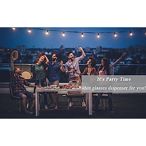 ALEVMOOM 6 Shot Glass Dispenser and Holder,Shots Dispenser for Filling Liquids, Multiple 6 Shot Dispenser,Bar Shot Dispenser, Cocktail Dispenser,Carrier Liquor Dispenser Drink Tool,with Brush