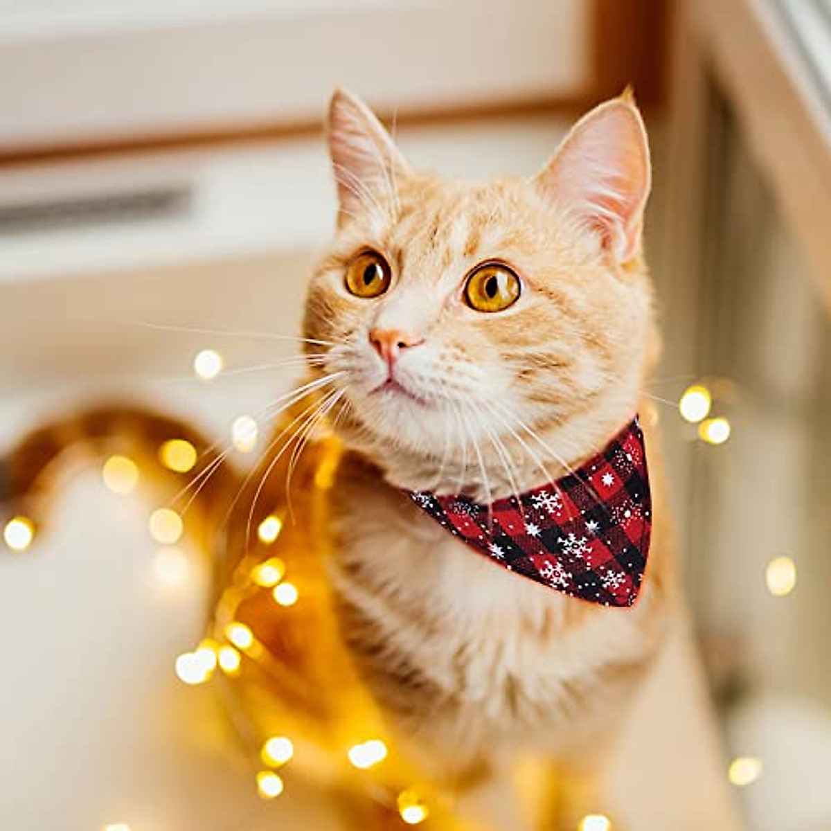 Christmas Dog Bandanas 3 Pack, Elk and Santa Bandana, Reversible Triangle Scarves for Dogs Cats Pets, Premium Durable Fabric, Adjustable Fit