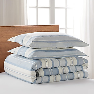 Levtex Home - Ipanema Duvet Cover Set - Full/Queen Duvet Cover + Two Standard Pillow Cases - Coastal - Blue, Taupe and Cream - Duvet Cover (90 x 94in.) and Pillow Case (26 x 20in.) - Cotton
