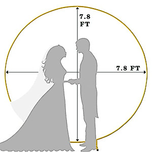 BOJOY 7.8ft Balloon Arch Stand, Circle Backdrop Stand, Golden Metal Round kit Decoration, for Birthday Party, Wedding, Baby Shower, Photo Background Decoration