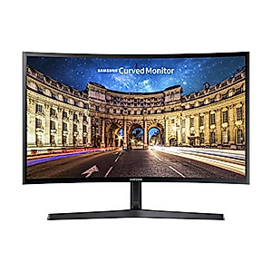SAMSUNG 23.5” CF396 Curved Computer Monitor, AMD FreeSync for Advanced Gaming, 4ms Response Time, Wide Viewing Angle, Ultra Slim Design, LC24F396FHNXZA, Black