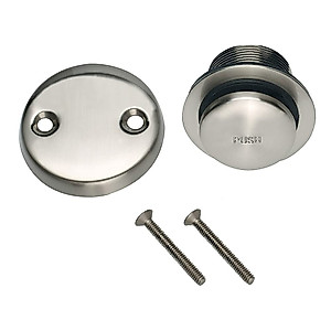 DESIGN HOUSE 522706 Toe Tap Bath Drain in Satin Nickel