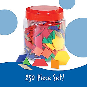 Learning Resources Plastic Pattern Blocks - Set of 250, Ages 3+, Shape ...