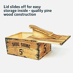 Old & Bold Vintage Wooden Shoe Shine Box With Foot Rest - Rustic Wood Box Perfect for Jewelry and Antiques - Gentleman’s Box
