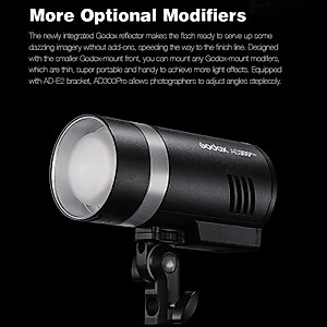 GODOX AD300 Pro Godox AD300Pro Godox Flash for Canon Sony Nikon Fuji Olympus Panasonic Camera,TTL 2.4G HSS 1 / 8000s Outdoor Strobe with 2600mAh Lithium Battery,320 Full Power Flashes