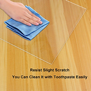 YSTIME 8" x 12" Clear Acrylic Sheet Plexiglass Plastic Sheet for Crafts Transparent Acrylic Board with Protective Paper for Craft, Windows, Frame, DIY Display Projects, Pack of 2