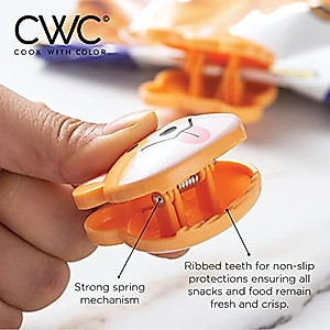 COOK WITH COLOR Cute Bag Clips - 10 Pc. Set of Funny Chip Clips and Snack Clips - Kitchen and Food Bag Clips for Airtight Seal for Food Storage (Corgi)