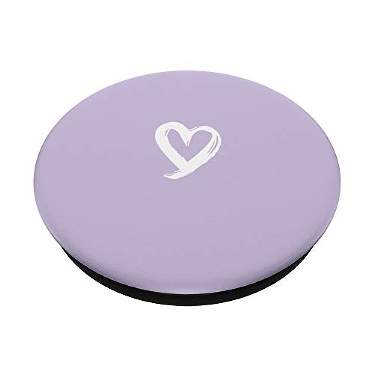 White Minimalist Heart Light Pastel Purple PopSockets Swappable PopGrip