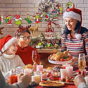 RINOLY 24pcs Christmas Tree Ornaments,Christmas Wood Ornaments for Tree,Christmas Tree Decorations