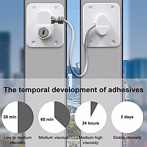 Window Safety Locks Self Adhesive AOSITE 2 Pack Baby Window Restrictor with Key UPVC Window Locks Child Safety Cable Lock Pet Window Restrictors No Drilling Kids Refrigerator Lock for Childproof
