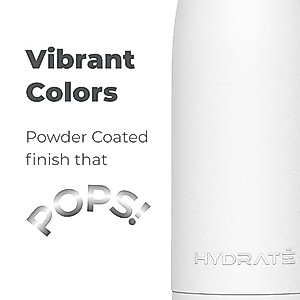 HYDRATE Super Insulated Stainless Steel Water Bottle - 500ml - Polar White - Bpa Free Metal Water Bottle, Drinking Hot Water Thermos, Reusable Water Bottle - 24 Hours Cold & 12 Hours Hot