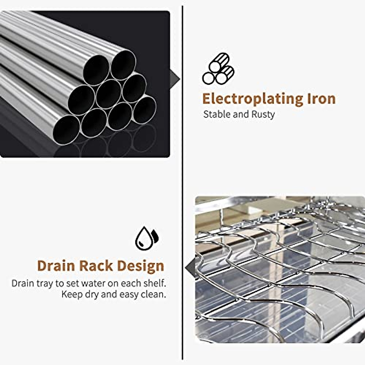 WHIFEA 2 Tier Pull-Out Cabinet Organizer Drop Down Shelf Blind Pull-Down Dish and Spice Rack System Inner Space Saving Plate for Kitchen Appliance Lift Upper Cabinet (for Cabinet Width ≥24'')