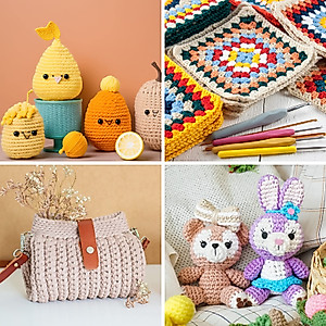 60g White Yarn for Crocheting and Knitting;66m (72yds) Cotton Yarn for Beginners with Easy-to-See Stitches;Worsted-Weight Medium #4;Cotton-Nylon Blend Yarn for Beginners Crochet Kit Making