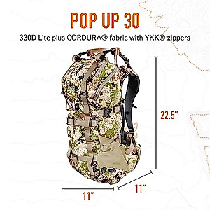 Mystery Ranch Women's Pop Up 30 Hunting Backpack, Weatherproof, Daypack for Travel, Hiking, Outdoors, Camping, 30L, S, Optifade Subalpine