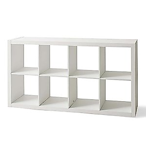 XYZTech Open Cube Storage Organizer 8-Cube Open Style Vertical & Horizontal Placement Cubes Storage Organizer Display Shelving Modern Standing Corner Bookcase Shelf (Style 3)