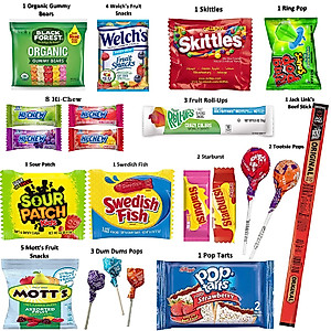 Foxy Fane 60 count Ultimate Holiday Gift Snack Box - Care Package with Assortment of Chips, Cookies, Candy, Crackers & other Snacks - Bulk Bundle of Delicious Treats (60 Snacks - Assorted Pack)