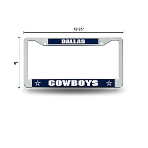 Rico Industries NFL Plastic License Plate Frame, Dallas Cowboys , 6 x 12.25-inches