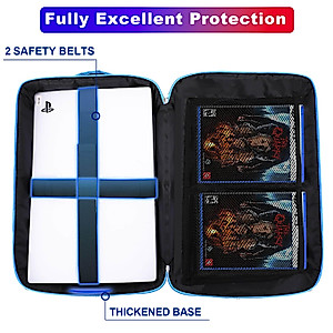 PS5 Backpack Travel Bag Slim - 15.6" PS5 Backpack Bag, PS5 Carrying Case Travel Bag, PS5 Backpack Compatible with Playstation 5 Disc/Digital/Slim Edition Console, Controller, Base, Game Discs, Laptop